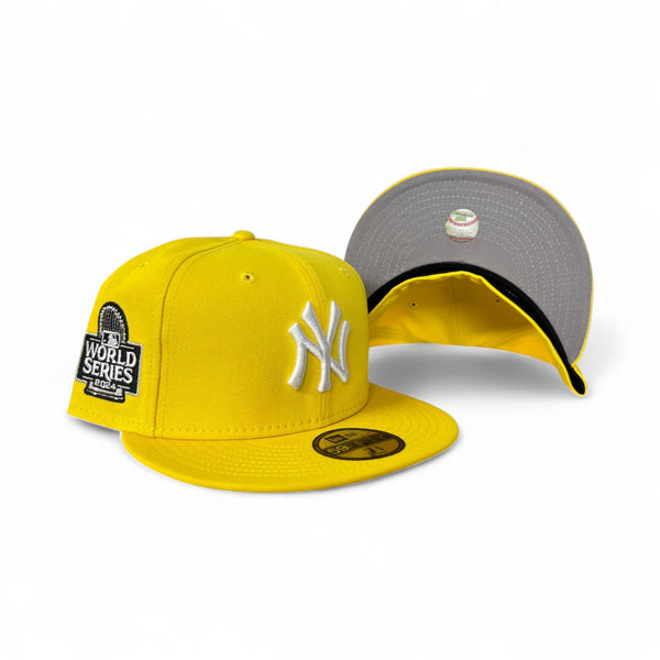 Yellow NY Yankees Gray Bottom 2024 World Series Side Patch Fitted ...