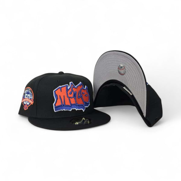 Black Graffiti New York Mets Gray Bottom 50th Anniversary Side Patch N ...