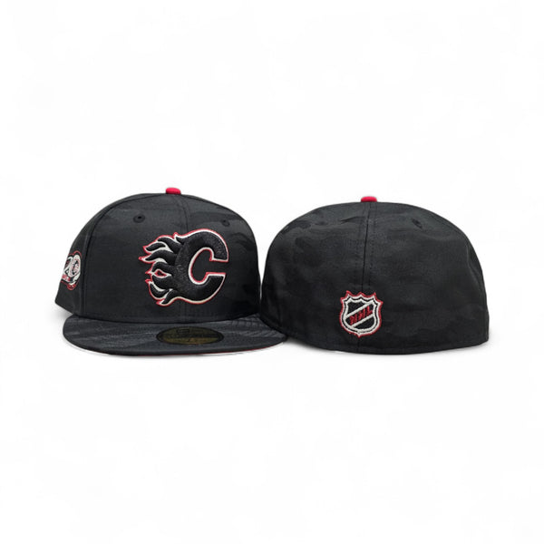 Black Camo Calgary Flames 20th Anniversary Patch 59Fifty Fitted ...