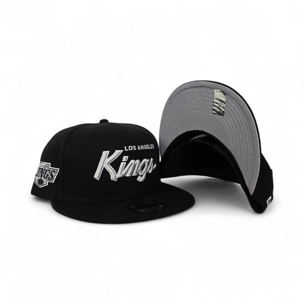 Black Los Angeles Kings Gray Bottom Kings Logo Side Patch New Era 9Fif ...