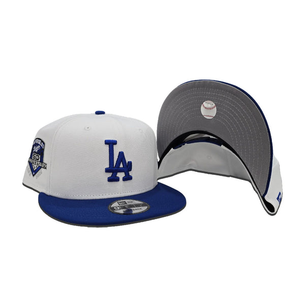 White Los Angeles Dodgers Royal Blue Visor Gray Bottom 50th Anniversar ...