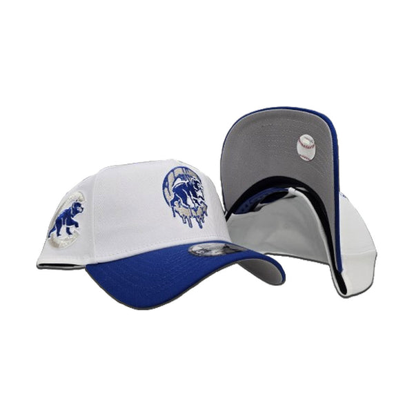 White Paint Drip Chicago Cubs Royal Blue Curved Brim Gray Bottom Chica ...