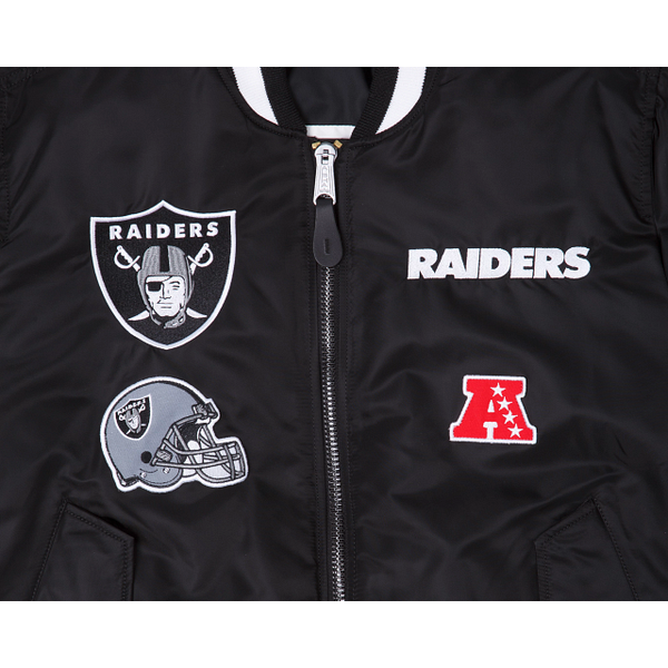Black Las Vegas Raiders Alpha Industries X New Era Reversible MA-1 Bom ...