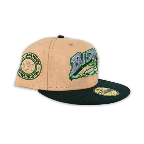 Peach Buffalo Bison Dark Green Visor Lavender Bottom Minor League Home ...