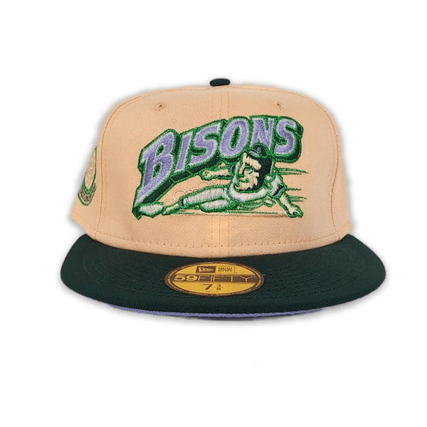 Peach Buffalo Bison Dark Green Visor Lavender Bottom Minor League Home ...