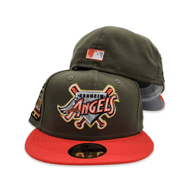Olive Green Los Angeles Angels Orange Visor Gray Bottom 50th Anniversa ...