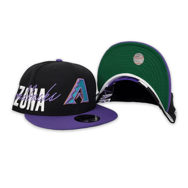 Black Side Font Arizona Diamondbacks Green Bottom New Era 9Fifty Snapb ...