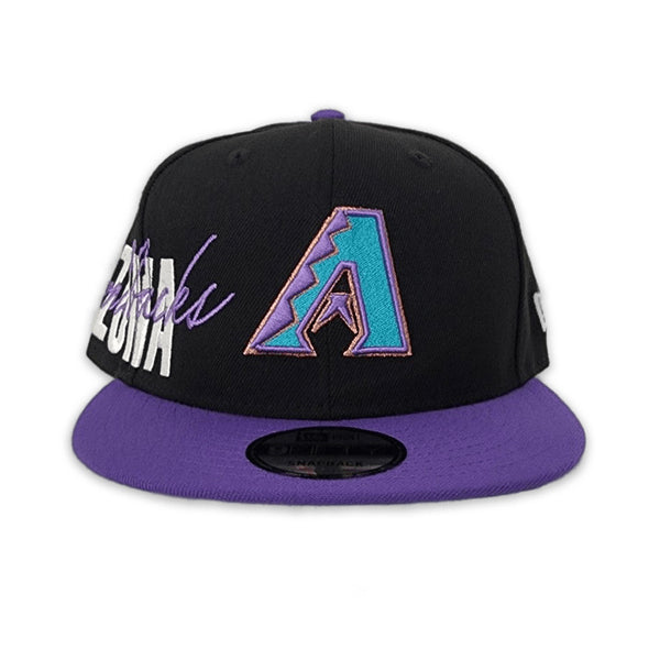 Black Side Font Arizona Diamondbacks Green Bottom New Era 9Fifty Snapb ...