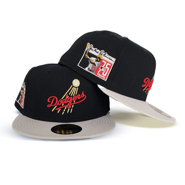 Black Brooklyn Dodger Stone Visor Gray Bottom Jackie Robinson 75th Yea ...