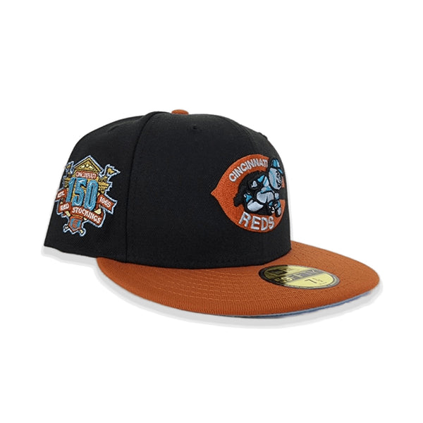 Black Cincinnati Reds Rust Orange Visor Icy Blue Bottom 150th Annivers ...