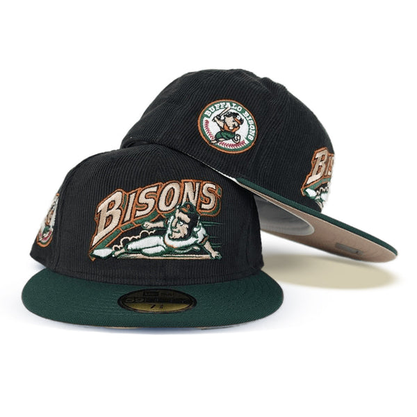 Black Corduroy Buffalo Bisons Forest Green Visor Tan Bottom Buffalo Bi ...
