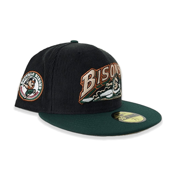 Black Corduroy Buffalo Bisons Forest Green Visor Tan Bottom Buffalo Bi ...