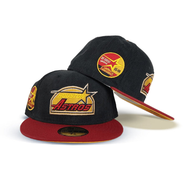 Black Corduroy Houston Astros Brick Red Visor Yellow Bottom 35th Great ...