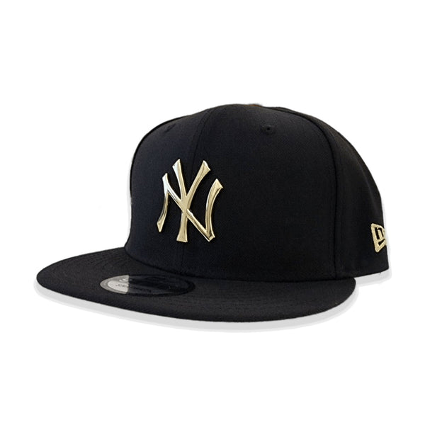Black New York Yankees Gold Metal Badge Gray Bottom New Era 9Fifty Sna ...