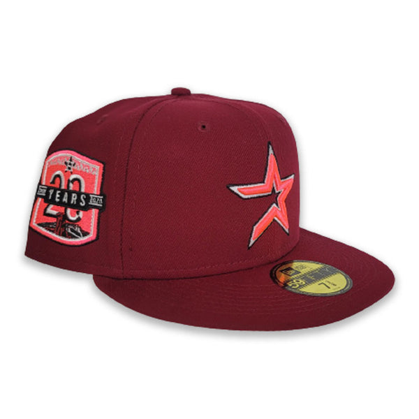 Burgundy Houston Astros Pink Bottom 20th Anniversary New Era 59Fifty F ...