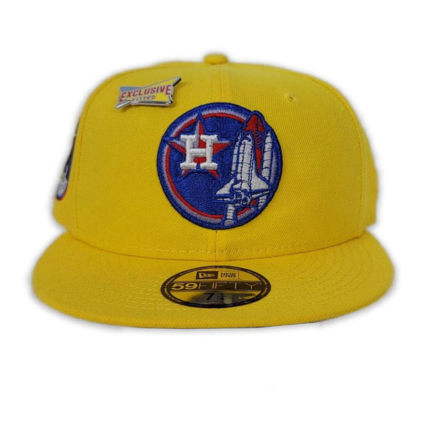 Bright Yellow Houston Astros Lavender Bottom Apollo 11 Side Patch "Son ...