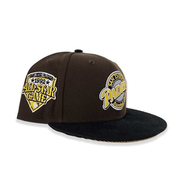 Brown San Diego Padres Black Corduroy Visor Yellow Bottom 1992 All Sta ...