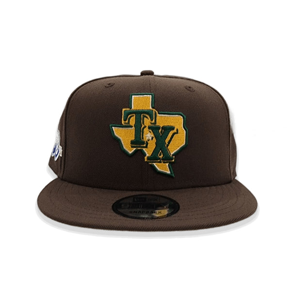 Brown Texas Rangers Tan Bottom 50th Anniversary Side Patch New Era 9Fi ...