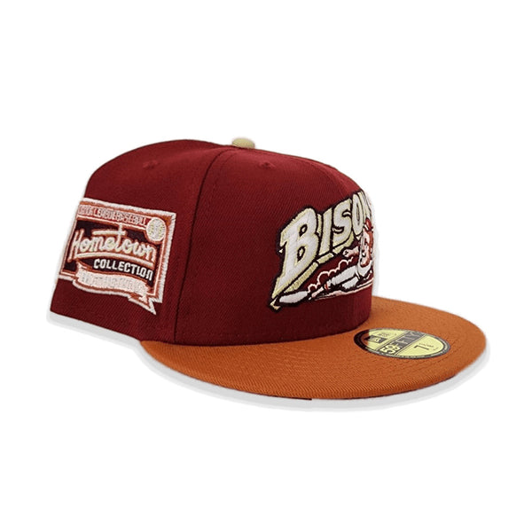 Burgundy Buffalo Bison Rust Orange Visor Maroon Bottom Minor League Ho ...