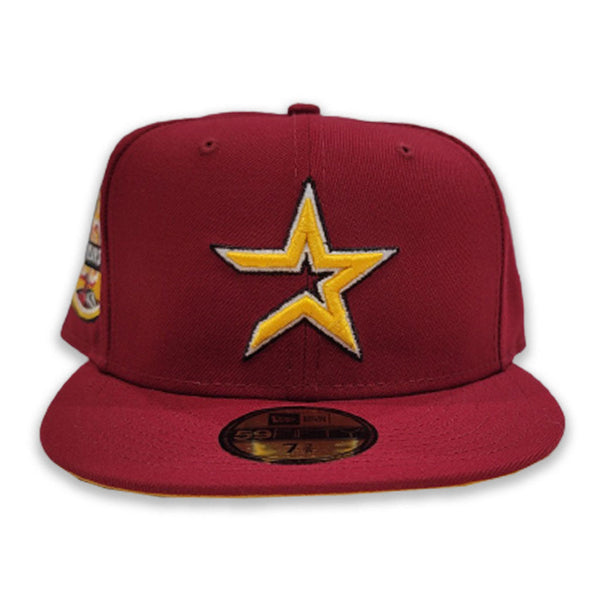 Burgundy Houston Astros Yellow Bottom 20th Anniversary Side Patch New ...