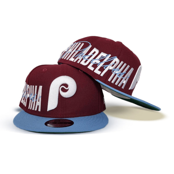 Burgundy Side Font Philadelphia Phillies Green Bottom New Era 9Fifty S ...