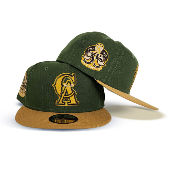 Olive Green Calfornia Angels Tan Visor Gray Bottom 35th Anniversary Si ...