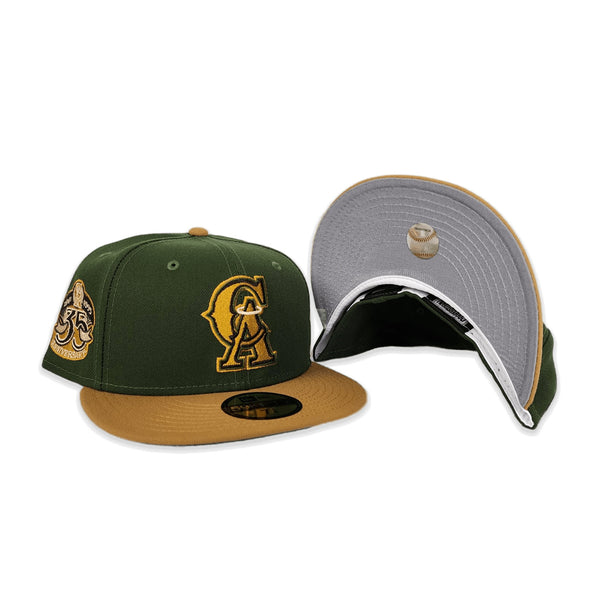 Olive Green Calfornia Angels Tan Visor Gray Bottom 35th Anniversary Si ...