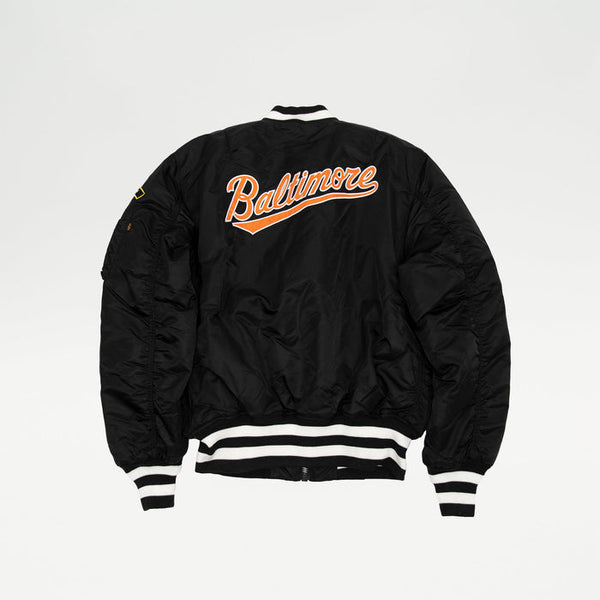 Black Baltimore Orioles Alpha Industries X New Era Reversible MA-1 Bom ...