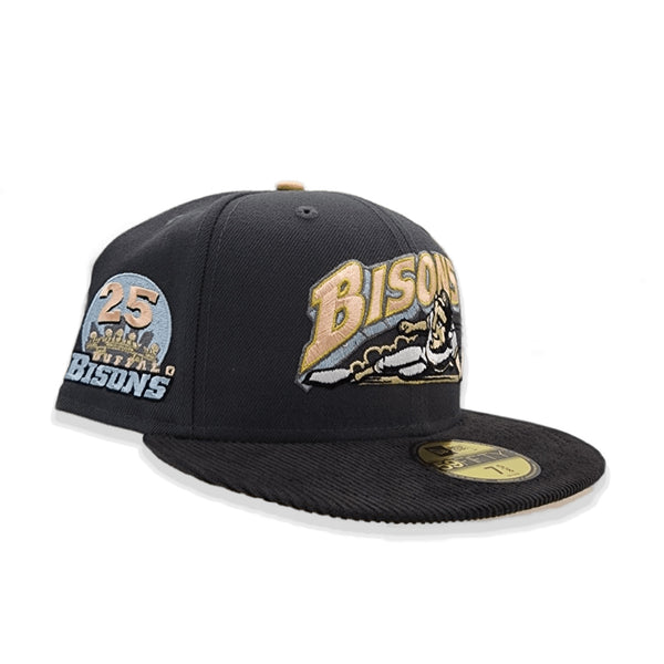 Dark Gray Buffalo Bisons Black Corduroy Visor Peach Bottom 25th Years ...