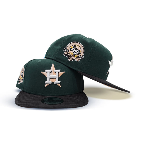Dark Green Houston Astros Black Corduroy Visor Peach Bottom 45th Anniv ...
