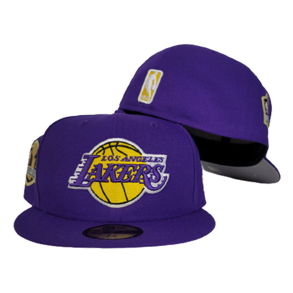 NEW ERA LOS ANGELES LAKERS NBA CHAMPIONS SIDE PATCH PURPLE 59FIFTY FIT ...