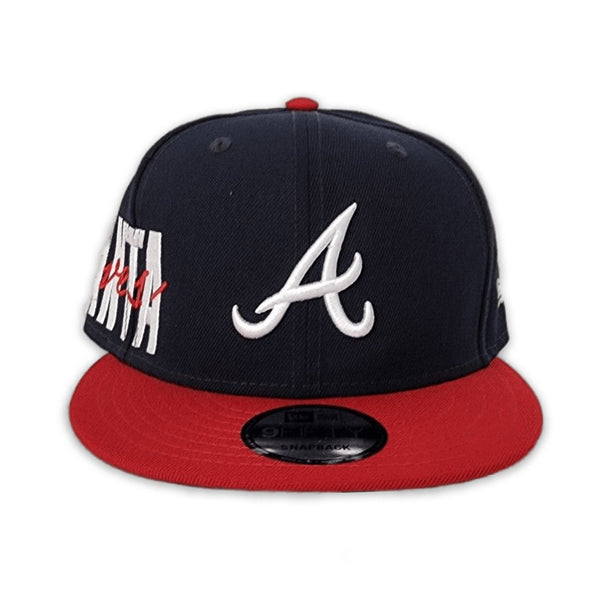 Navy Blue Side Font Atlanta Braves Green Bottom New Era 9Fifty Snapbac ...