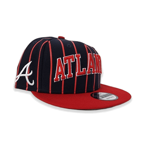 Navy Blue Atlanta Braves Pinstripe Green Bottom New Era 9Fifty Snapbac ...