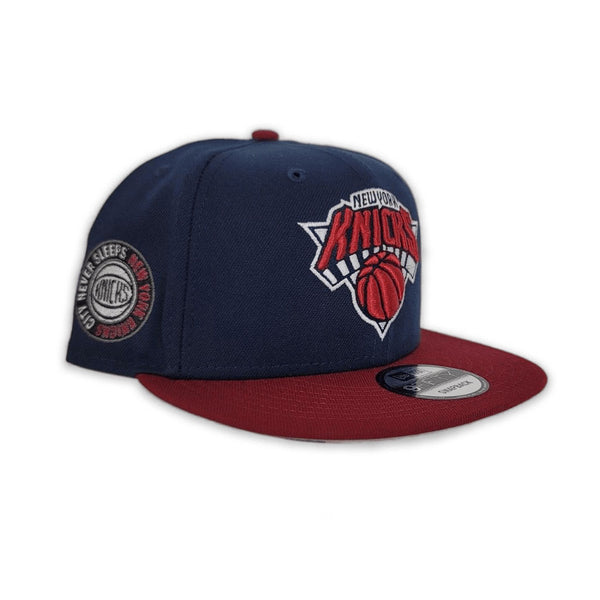 Navy New York Knicks Burgundy Visor City Never Sleep Side Patch New Er ...