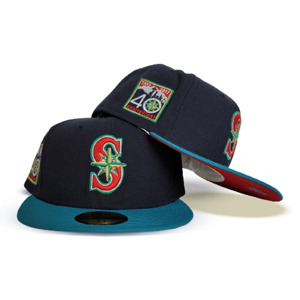 Navy Seattle Mariners Red Bottom 40th Anniversary Side Patch New Era 5 ...