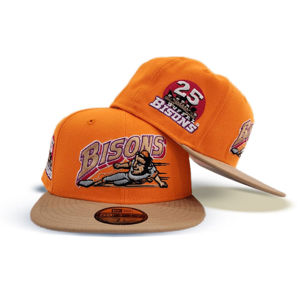 Orange Buffalo Bisons Camel Visor Gray Bottom 25th Years Side Patch Ne ...