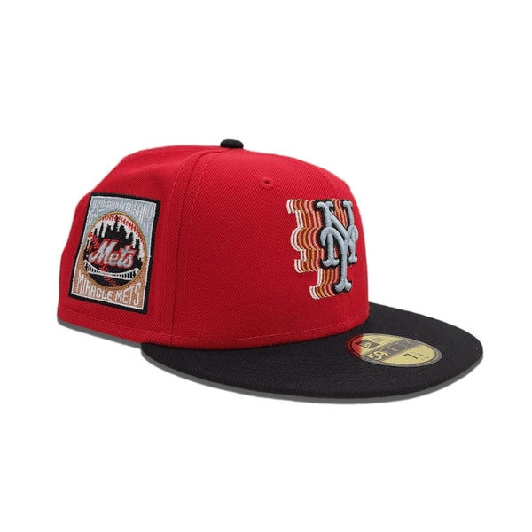 Red New York Mets Black Visor Gray Bottom 25th Anniversary Side Patch ...