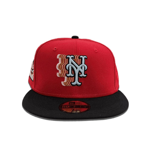 Red New York Mets Black Visor Gray Bottom 25th Anniversary Side Patch ...
