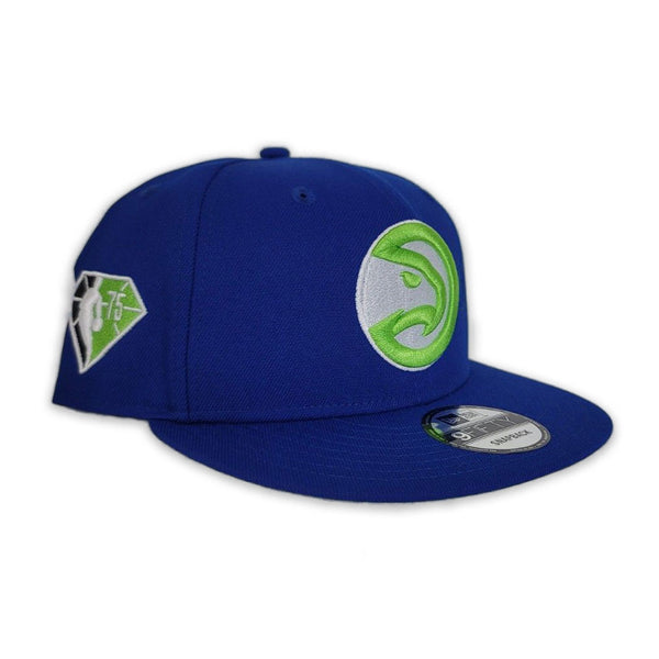 Royal Blue Atlanta Hawks Lime Green Bottom 75th Anniversary Side Patch ...