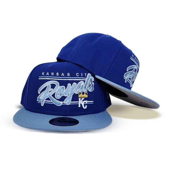 Royal Blue Kancas City Royals Team Scrip Gray Bottom New Era 9Fifty Sn ...