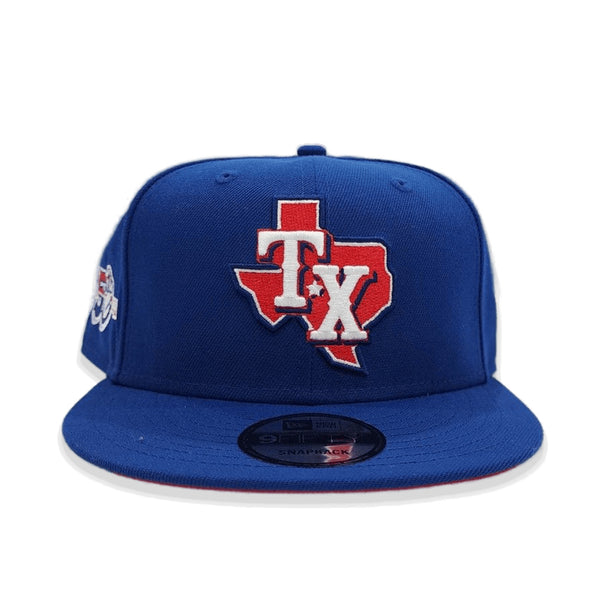 Royal Blue Texas Rangers Red Bottom 50th Anniversary Side Patch New Er ...