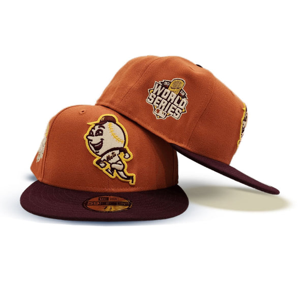 Rust New York Mr. Mets Maroon Visor Olive Green Bottom 2015 World Seri ...
