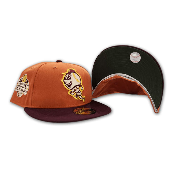Rust New York Mr. Mets Maroon Visor Olive Green Bottom 2015 World Seri ...