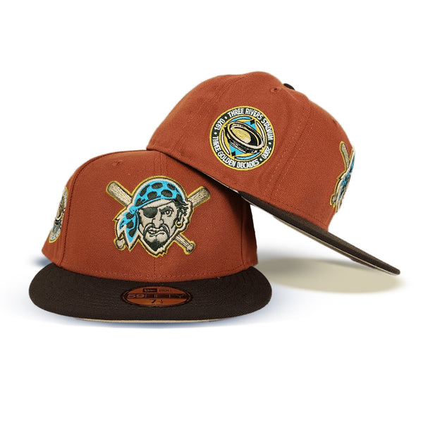 Rust Orange Pittsburgh Pirates Brown Visor Vegas Gold Bottom Three Riv ...