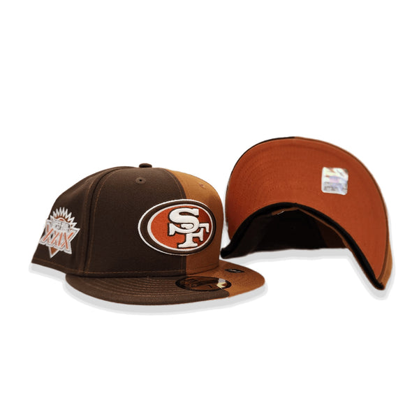 Split San Francisco 49ers Rust Orange Bottom XXIV Super Bowl Side Patc ...