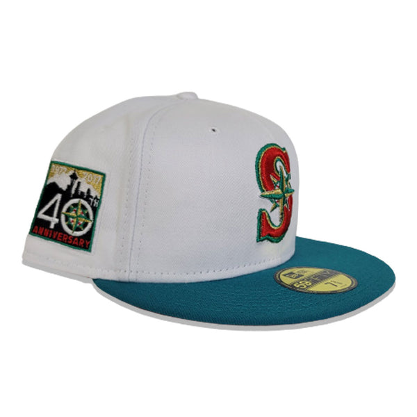 White Seattle Mariners Red Bottom 40th Anniversary Side Patch New Era ...