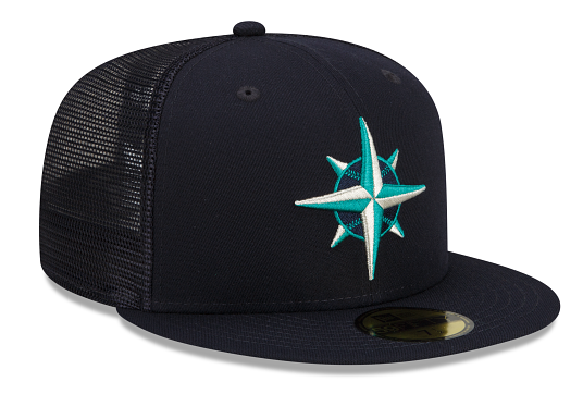 Navy Blue Mesh Seattle Mariners Gray Bottom New Era 59FIFTY Fitted ...